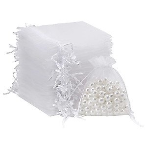 acDesign Jewelry Bags Drawstring 200Pcs Organza Bags 4x4.72 Wedding Favor Bags for Candy Jewelry Makeup Pouches(Golden)