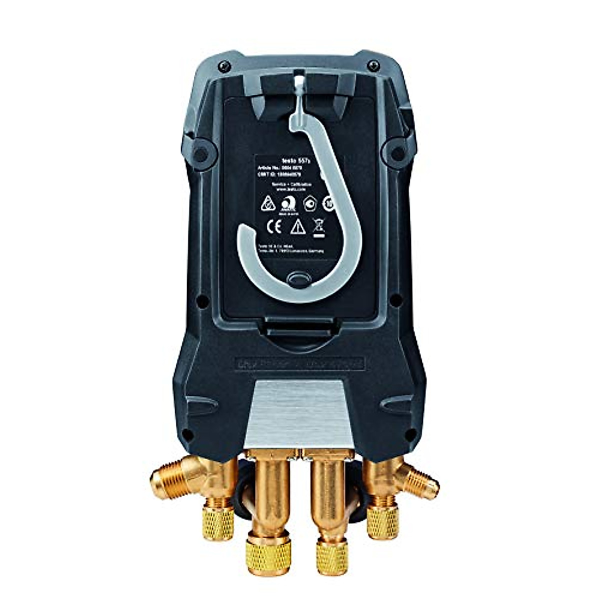 Testo 557s Kit I App Operated Digital Manifold, 2 x testo 115i Pipe Clamp Thermometer, 1 x testo 552i Micron Gauge, 4 x Hoses I for HVAC Systems – with Bluetooth