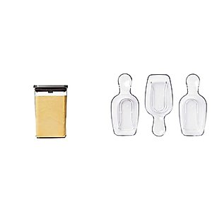 OXO Steel POP Container Big Medium Square -  4.4 Qt for Flour, Sugar and More & Good Grips POP Container Accessories 3-Piece Scoop Set