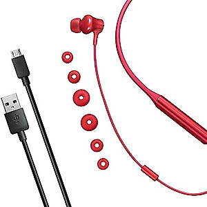 FIIL Driifter Noise Cancelling Bass Bluetooth Neckband In-Ear Earphones, for Sport Gym Running 11 Hours Playtime with Sweatproof and lightweight foldable Design, with Built-in Microphone for Call, Red
