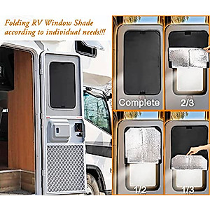 RV Window Shade, RV Door Window Shade Cover 16''x 25'', Camper Window Coverings for Travel Trailers, Sun Blackout Fabric, UV Rays Protection, Waterproof (2Pack)