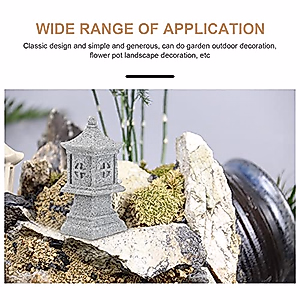 Yardwe 3pcs Mini Pagoda Statue Fairy Garden Pond Tower Sandstone Decorations Zen Garden Decor Micro Rockery Landscape Decoration Accessories Fairy Garden Ornament