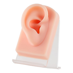 Soft Silicone Ear Left and Right Side Flexible Ears Model Earrings Jewelry Display Ear Piercing Practice Acupuncture Teaching Ear Mold Light Skin