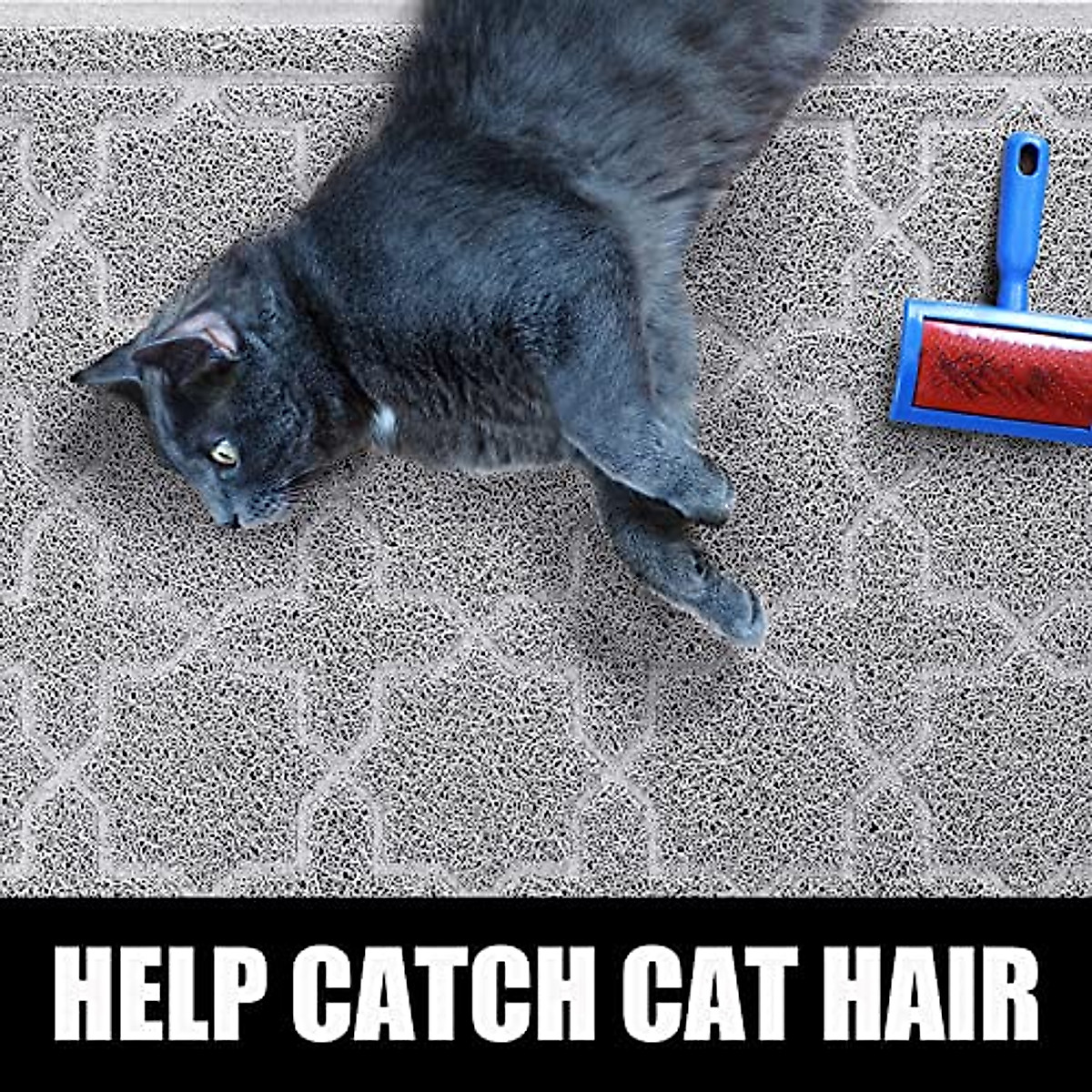 Yimobra Cat Litter Mat, 24"x20" Litter Box Mat with Litter Lock Mesh, Soft Durable Cat Litter Mat Litter Trapping Mat, Easy to Clean, Non-Slip, Water Resistant, Litter Free Floors, Grey