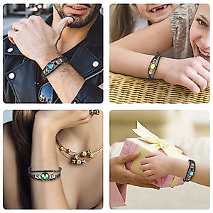 UTIEHD Genshin Impact Bracelet 7 Pcs, Animne Luminous Bracelet, Element Luminous Bracelets Glow in Dark, God's Eye Time Gem Bracelet of Fire, Ice, Wind, Grass, Rock, Thunder, Water