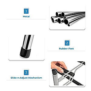 USTECH 2 Tier Adjustable Shoe Rack Storage Organizer | Portable, Large, Free Standing Closet Shelf for Bedroom and Entryway | Metal Shoe Shelf for Kids and Adults | 8 Pairs of Shoes