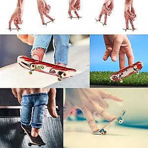 Wooden Fingerboard, Mini Finger Skateboards Toys, Professional Finger Board Ultimate Sport Training Props with Fingerboard Non Slip Foam Grip Tape & Screwdriver, Gifts for Kids Finger Skater (A)