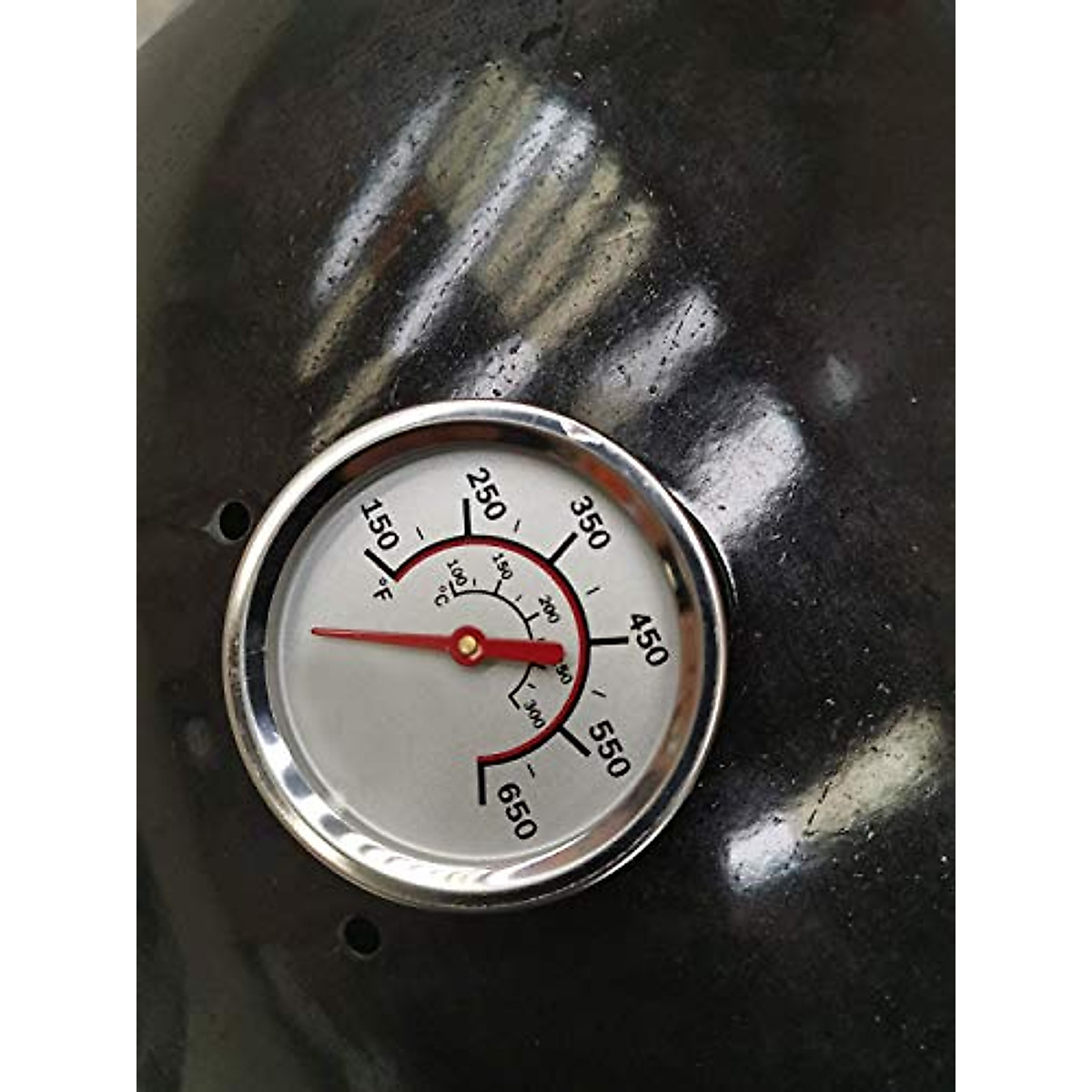 1.8 Inch Barbecue Grill Temperature Gauge Replacement for CharBroil Models Pit BBQ Thermometer Fahrenheit and Heat Indicator for Meat Cooking, Stainless Steel Temp Gauge