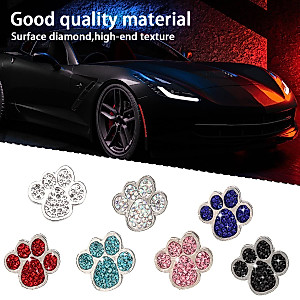 zipelo 4 Pack Car Tire Valve Stem Caps, Bling Diamond Bear Paw Tire Valve Caps, Zinc Alloy Crystal Rhinestone Dog Paw Valve Stem Caps, Universal Accessories for Motorcycle Truck Bicycle (Red)