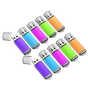 K&ZZ 16GB Flash Drive 10 Pack 16 GB USB Flash Drives Thumb Drive USB Stick 16G Memory Stick USB Drive USB 2.0 Pen Drive, Multicolored
