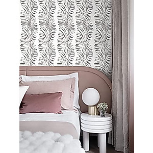 Modern Peel and Stick Wallpaper Boho Contact Paper for Cabinets Brown Wallpaper for Bedroom Self Adhesive Wallpaper Removable Stripe Wall Paper for Nursery Herringbone Shelf Drawer Liner17.3” x 78.7”