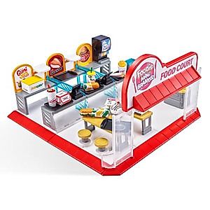 5 Surprise Foodie Brands Mini Food Court Playset by ZURU, with 32 Pieces to Build + 1 Exclusive Miniature Collectible Toys, Small Toy for Kids, Teens, Adults