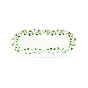 Grace Teaware Shamrock Fine Porcelain Oval Serving Plate Clover Leaf 16in