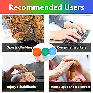 Strеss Relief Balls 1.97 In Squeeze Exercise Stress Balls, 3 Gel Hand Balls for Arthritis Hand, Finger, Grip Strengthening and Stress Relief (Round)