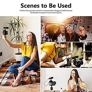 Neewer Video Microphone for Phone, On Camera Mic Kit with Black Pro Shock Mount Compatible with iPhone Android Smart Phones DSLR Camera Tablet (iPhone Adapter Not Included), CM14 PRO