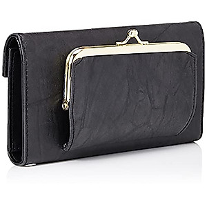 Buxton Heiress Organizer Clutch, Black, One Size