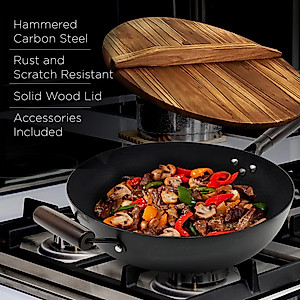 Bundle Home EC Carbon Steel Wok pan for Electric, Induction and Gas Stove and Home EC Stainless Steel Salt and Pepper Grinder Set