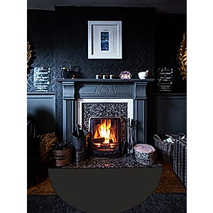 63″x37″ Extra Large Extra Thick Half Round Fireproof Fireplace Mat Hearth Rug - Fire Flame Resistant Floor Covering Protection Pad Non-Slip Floor Protector - Fire Retardant Fiberglass Carpet