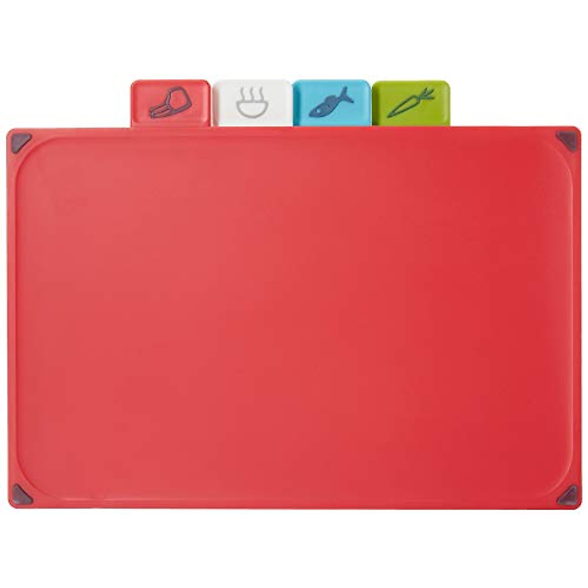 Joseph Joseph Index Plastic Cutting Board Set with Storage Case Color-Coded Dishwasher-Safe Non-Slip, Small, Silver