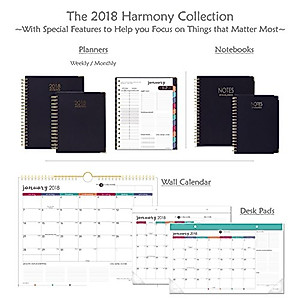 AT-A-GLANCE Notebook, 8-1/4" x 11", Ruled, 80 Sheets, Harmony Collection, Track Goals and Wins, Blue (6099-407-20)