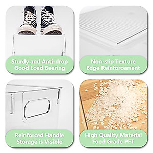 Set Of 4 Refrigerator Pantry Organizer Bins for Home and Kitchen - Clear, BPA Free