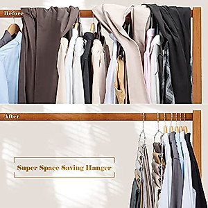 Clothes Pants Slack Hangers 5 Layers Non Slip Closet Storage Organizer Space Saving Hanger with Foam Padded Swing Arm for Pants Jeans Scarf Trousers Skirts (Updated Version-4pcs Black)
