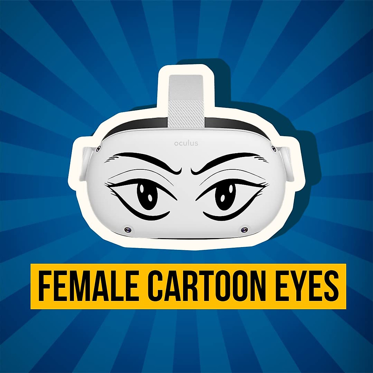 Woman Cartoon Eyes - Oculus Quest 2 - Decals - Black