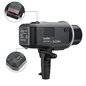 Godox AD600BM Bowens Mount 600Ws GN87 High Speed Sync Outdoor Studio Flash Strobe Monolight Light with 2.4G Wireless X System & 8700mAh Battery with 15x17cm Softbox & Filter & USB LED