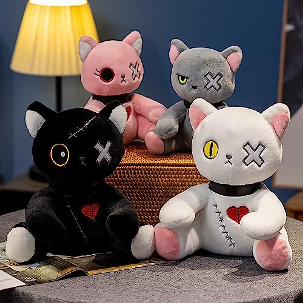 Crazy Rabbit Plush,Cute Dreadful Bunny Stuffed Animal Long-Eared Standing Toy, Adorable Easter Anxiety Rabbit Plushie Birthday Gift for Kids Adults (Unhappy White, 25cm)