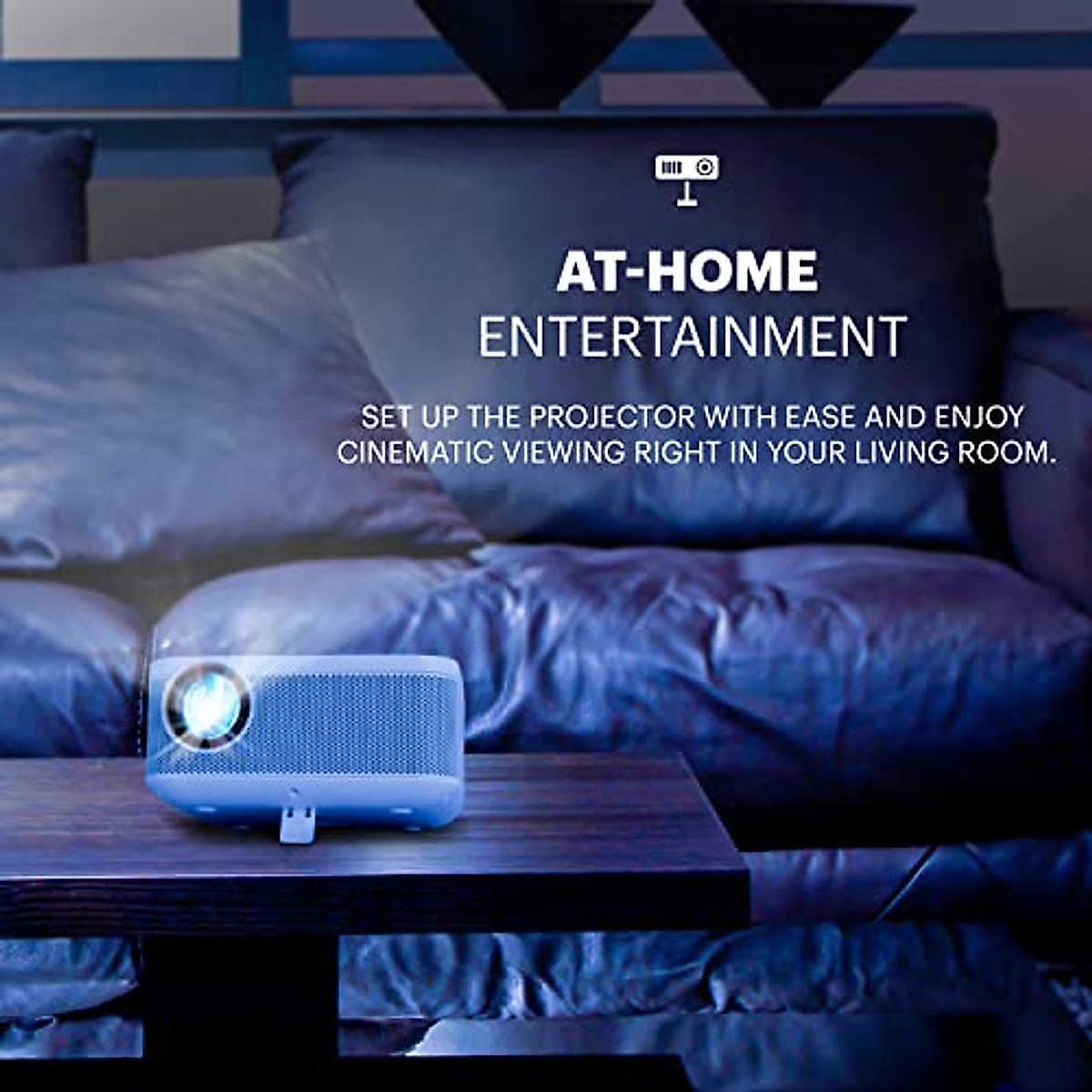 KODAK FLIK X10 Full HD Multimedia Projector | Mini Portable Compact Home Theater System with Remote Control, Native 1080p Video Projection & HDMI Cable | Watch Movies from iPhone, Laptop, Roku & More