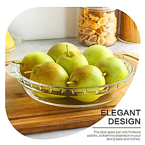 4 Packs Glass Pie Plates, MCIRCO Deep Pie Pans Set (7"/8"/9"/10"), Pie Baking Dishes with Handles for Baking and Serving, Clear