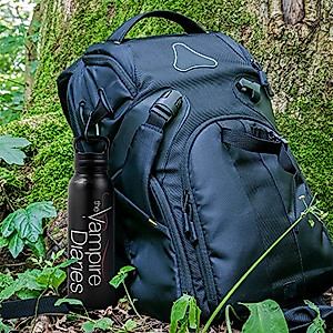 The Vampire Diaries OFFICIAL Tvd Logo 24 oz Insulated Canteen Water Bottle, Leak Resistant, Vacuum Insulated Stainless Steel with Loop Cap