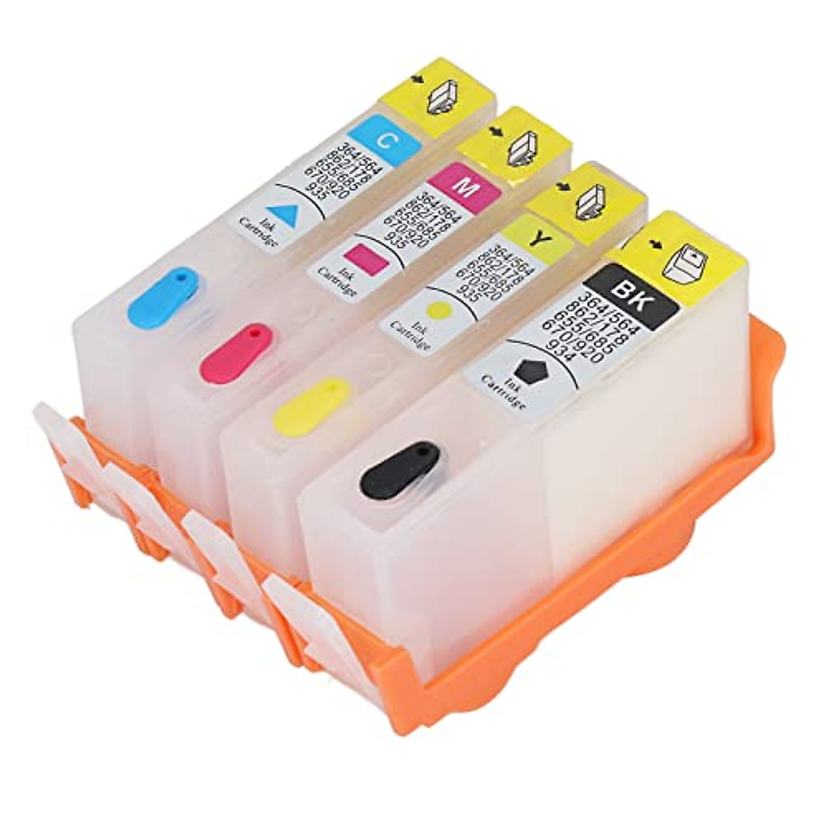 Fafeicy 4PCS Ink Cartridge,Permanent Chip Replacement Refill Ink Cartridge PP for Office (HP 903)