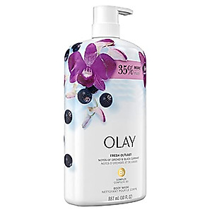 Olay Fresh Outlast Body Wash, Orchid & Black Currant, 30 fl oz (Pack of 4)