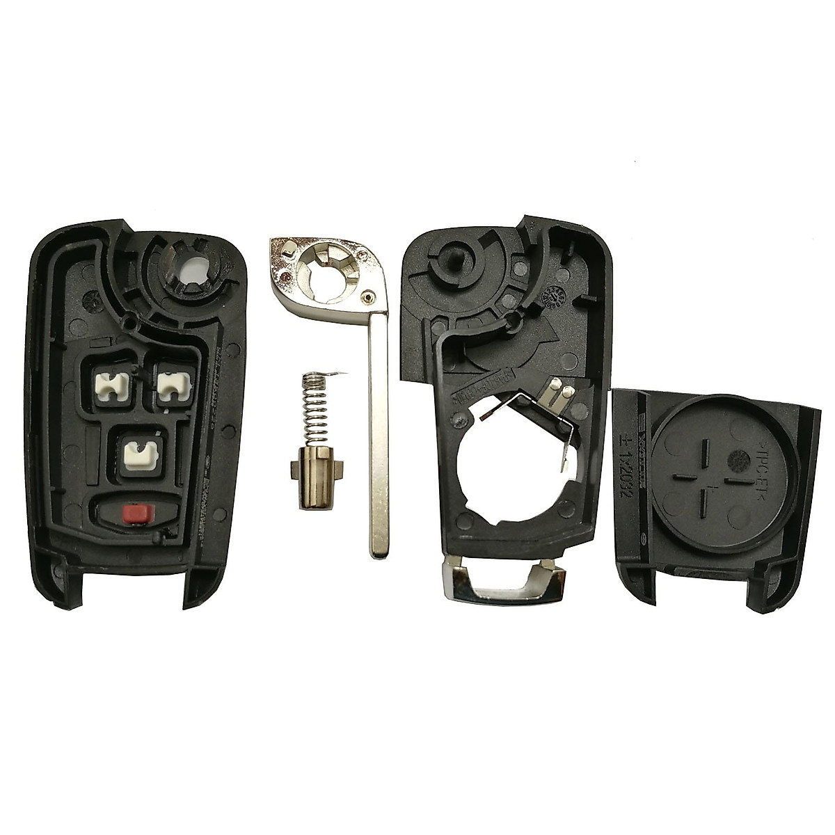 Replacement Key Fob Case Shell Fit for GM Chevrolet Chevy Flip Folding Key Shell Remote Key Case 4 Buttons