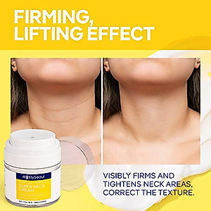 Korean Skin Care Neck Cream, Skin Tightening Cream, Neck Firming Cream Improves Skin Elasticity and Reduce Neck Lines, Anti Aging Moisturizer for Neck & Décolleté - Day & Night Skin Firming and Tightening Lotion 1.7 FL OZ