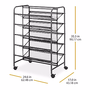 Whitmor 5-Tier Double Sided Shoe Cart, Gunmetal