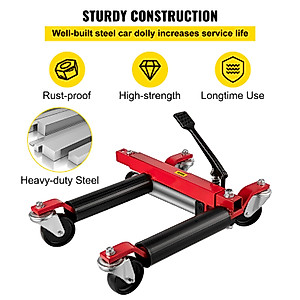 VEVOR Wheel Dolly, 2pcs Car Dolly, 1500 Lbs Capacity Car Jack Dolly, 12'' Wheel Jacks for Cars, Vehicle Positioning Hydraulic Tire Jack, Heavy Duty Ball Bearings Skate for Vehicle Car Auto Repair