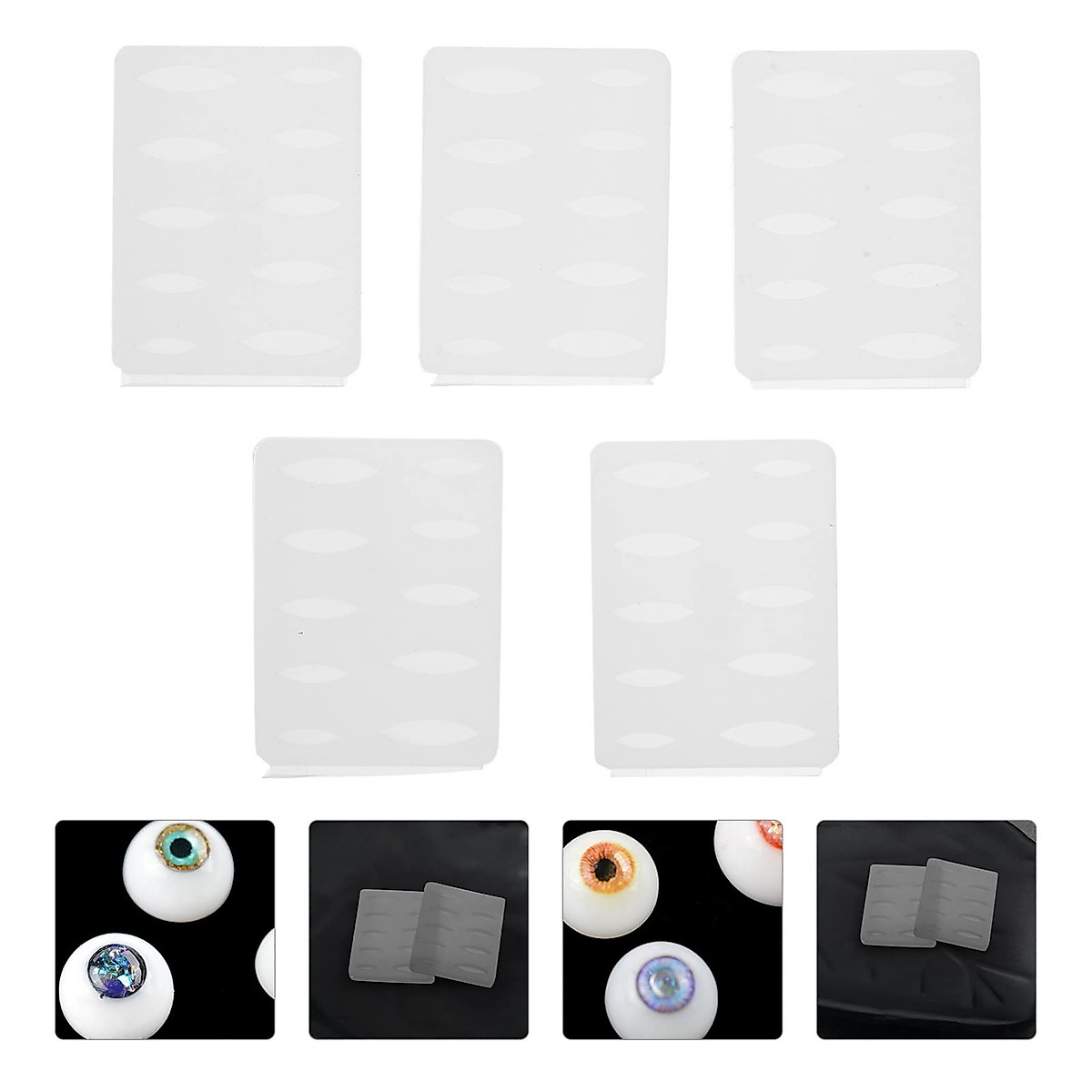 EXCEART 5 Pcs Eye Mold epoxy Eyeball bistuit Eyeball Silicone Chocolate DIY Epoxy Resin Bread Holiday Casting Silicone Baby Dolls Doll Eyes Cookie Jelly Crystal sd Doll White