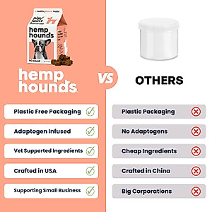 Hemp Hounds - Adaptogenic Joint Supplement for Dogs - Glucosamine Chondroitin for Dogs with Green Lipped Mussels - MSM - 90 Chews - Dog Pain Supplement - Inflammation Relief Chews - Beef Liver Flavor
