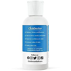 Club Doctor Golf Club Polish - Cleaner, Scratch Remover, and Rust Remover for Irons, Drivers, Putters, and Woods - Removes Scuffs and Skymarks - Made in USA - Golf Club Polishing and Cleaning Kit