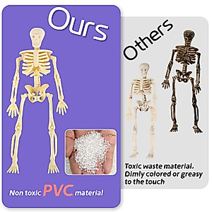 FINGOOO Mini Skeleton Figurines, 12Pcs 6 Inch Small Skeletons Halloween Decorations for Craft Haunted House Accessories Party Favors