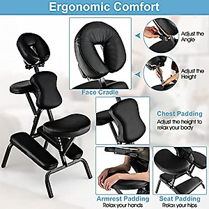 Giantex Portable Light Weight Massage Chair Travel Massage Tattoo Spa Chair w/Carrying Bag