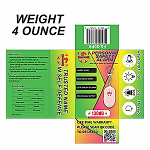 Fightsense Self Defense Pepper Spray Keychain and Personal Safety Alarm Keychain Set Combo Pack for Women Self Defense, 130db Loud Siren with LED Flashlight for Women,Children, Elders (Purple)