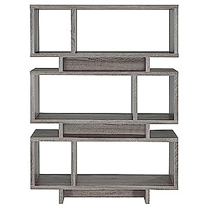 Coaster Home Furnishings Reid 3-Tier Geometric Bookcase Weathered Grey