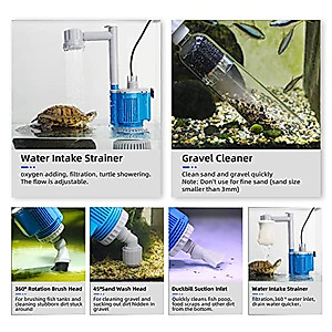 boxtech Upgraded Electric Aquarium Cleaner, 12V DC/28W Auto Fish Tank Gravel Cleaning kit 6 in 1 Change Water and Wash Sand Filter for Aquarium 10-200 Gallon