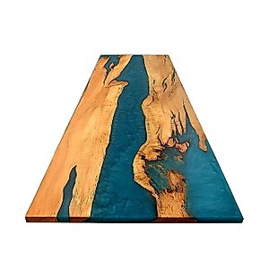 Epoxy Table, Live Edge Wooden Table, Epoxy Resin River Table, Natural Wood,Dining table, Natural Epoxy Table, Resin Table 42x24 inch