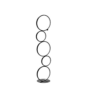 LITEPEER LED Floor Lamp for Living Room, Modern Ring Tall Lamp, Unique Touch Control Standing Lamp, 3 Way Dimmable Stand Light, 39 Inches 24W for Bedroom, Reading, Office, Home, Decorations,(Black)