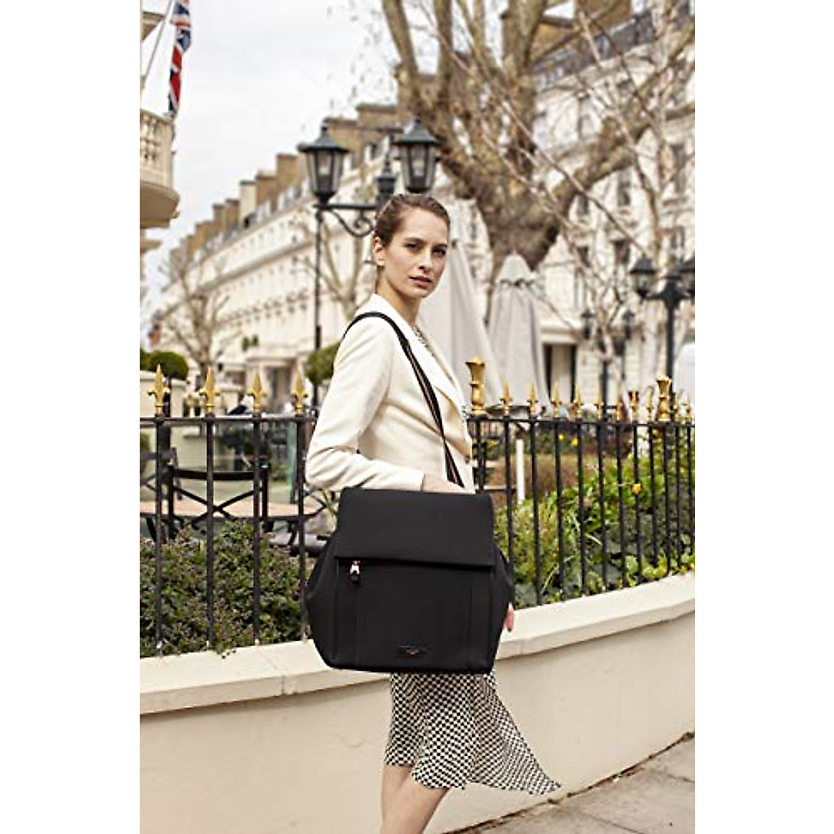 Storksak St. James Convertible Backpack Diaper Bag - Black Scuba