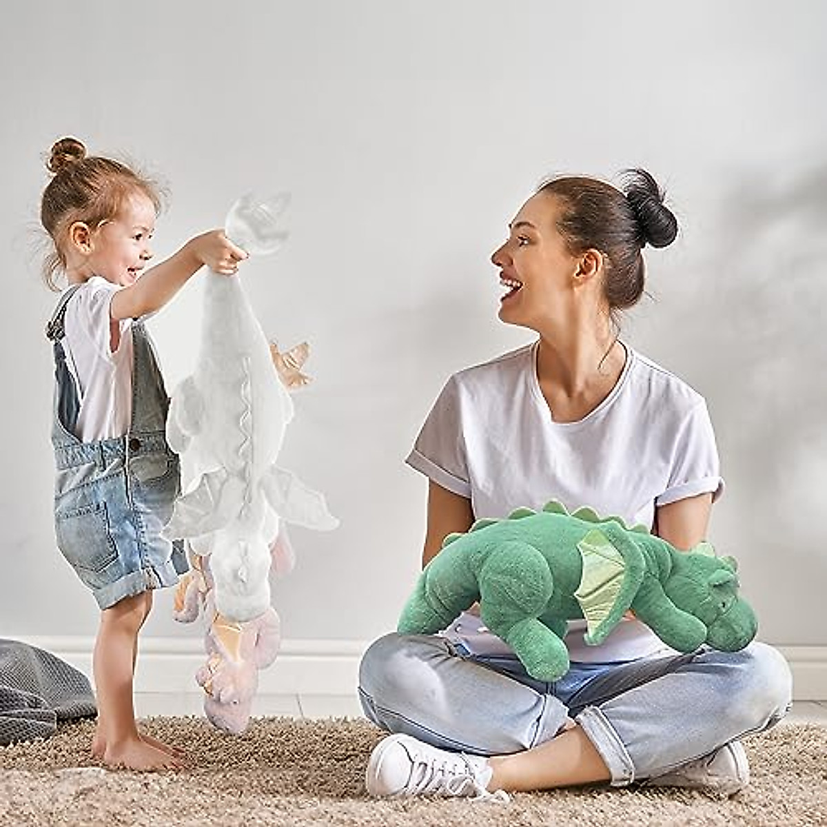 YOUBLEK 40In 2Lb Weighted Stuffed Animals,Cute Plush Dragon,Weighted Stuff Dinosaur Toy for Kids Adult Gift or Decoration(Pink, 40Inches/2Lbs)